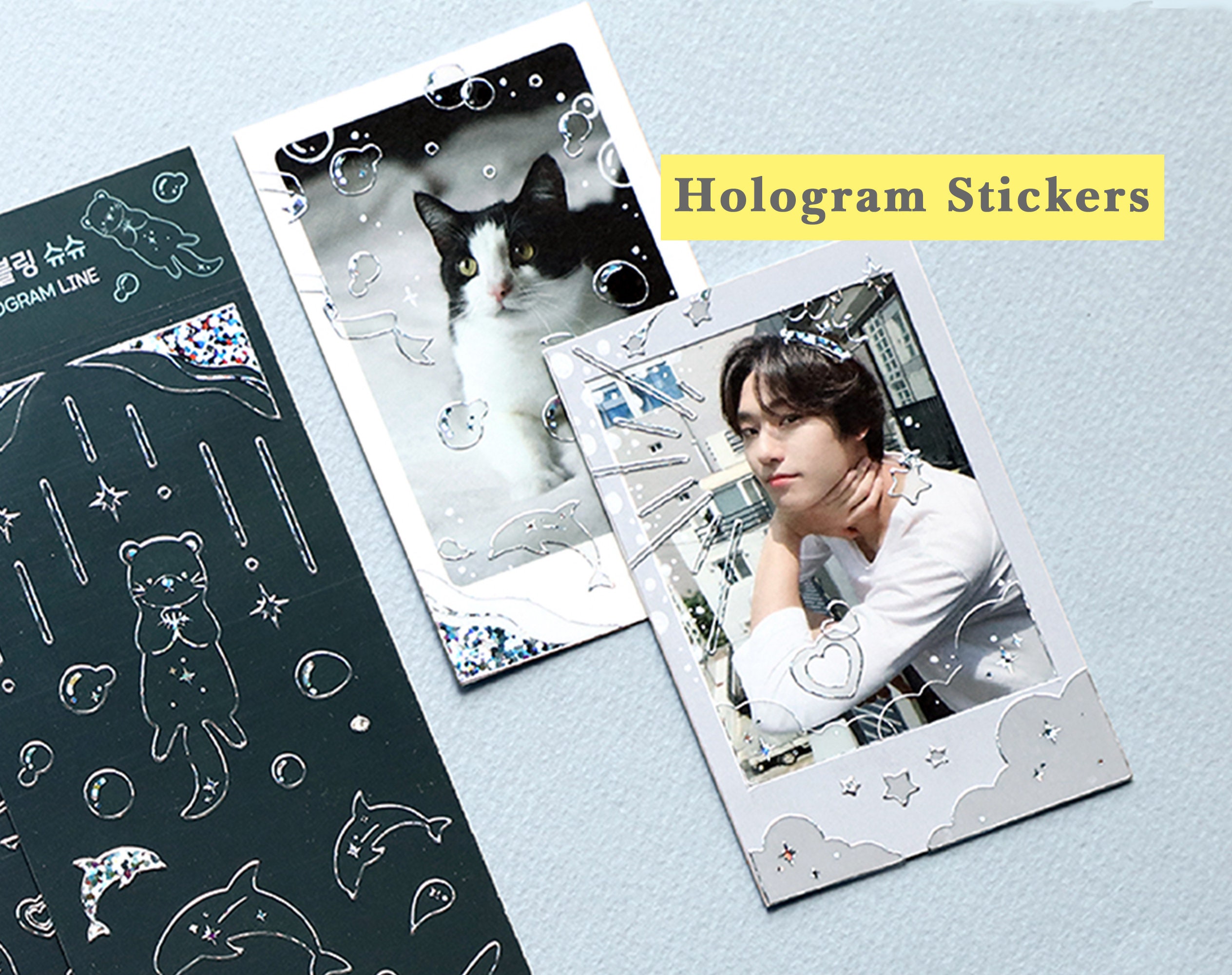 Line Hologram Multi Shape Stickers Photo Decor Stickers - Etsy