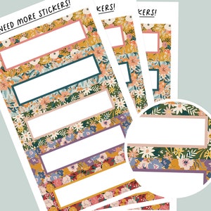 3 Sheets Floral Pattern Labels Blank Labels Planner Sticker - Etsy