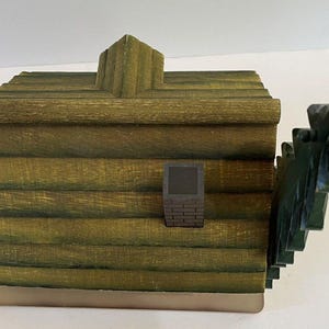 Holiday Log Cabin Advent Calendar Rustic Wood 24 Doors Rotates Rare ...