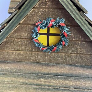 Holiday Log Cabin Advent Calendar Rustic Wood 24 Doors Rotates Rare ...