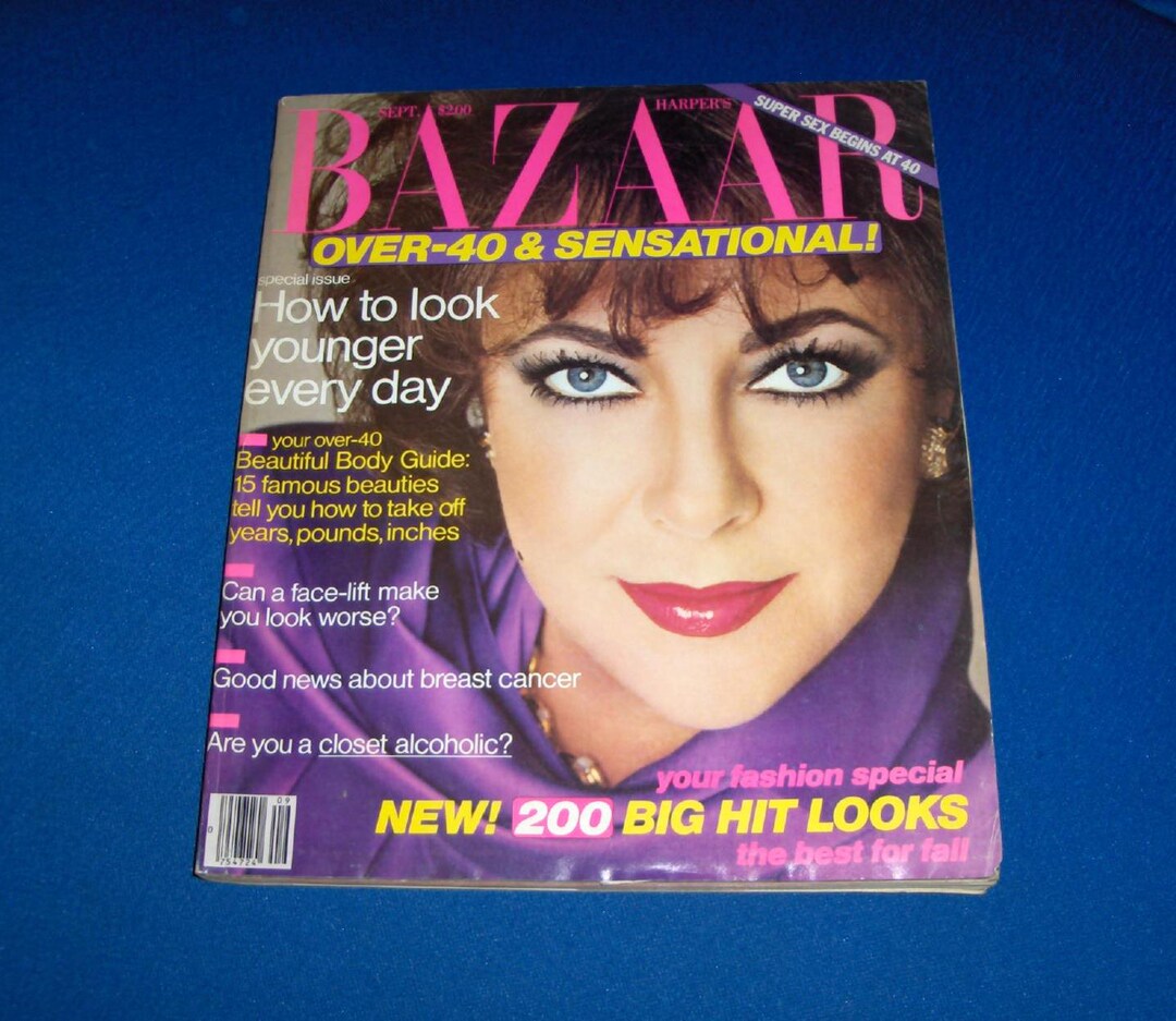 Elizabeth Taylor Cover HARPER'S BAZAAR Magazine September 1981 Women's ...