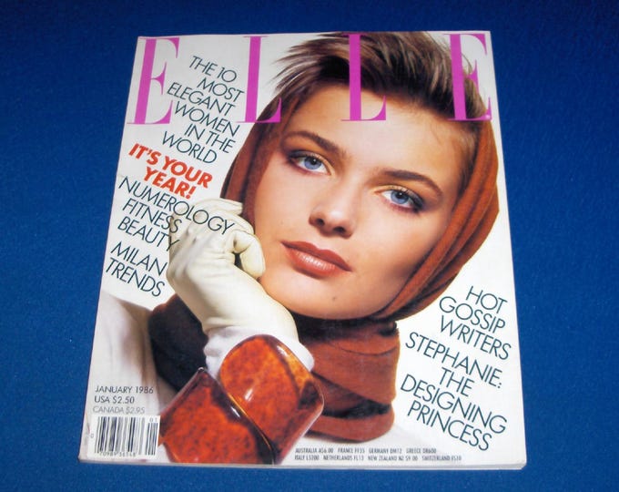Paulina Porizkova Cover ELLE Magazine January 1986 Women's Fashion ...