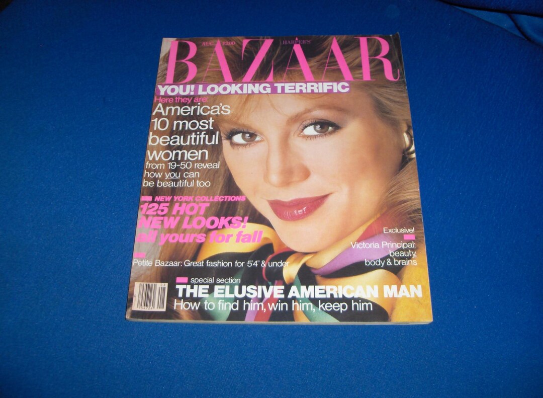 Victoria Principal Cover HARPER'S BAZAAR Magazine August 1983 Women's ...