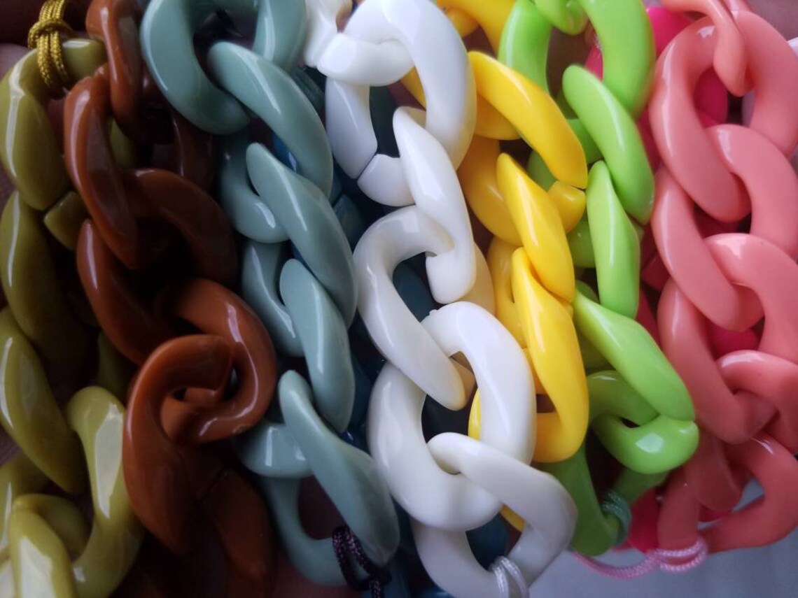 Acrylic Bracelet, Chain Bracelet, Link Bracelet, Spring Bracelet ...