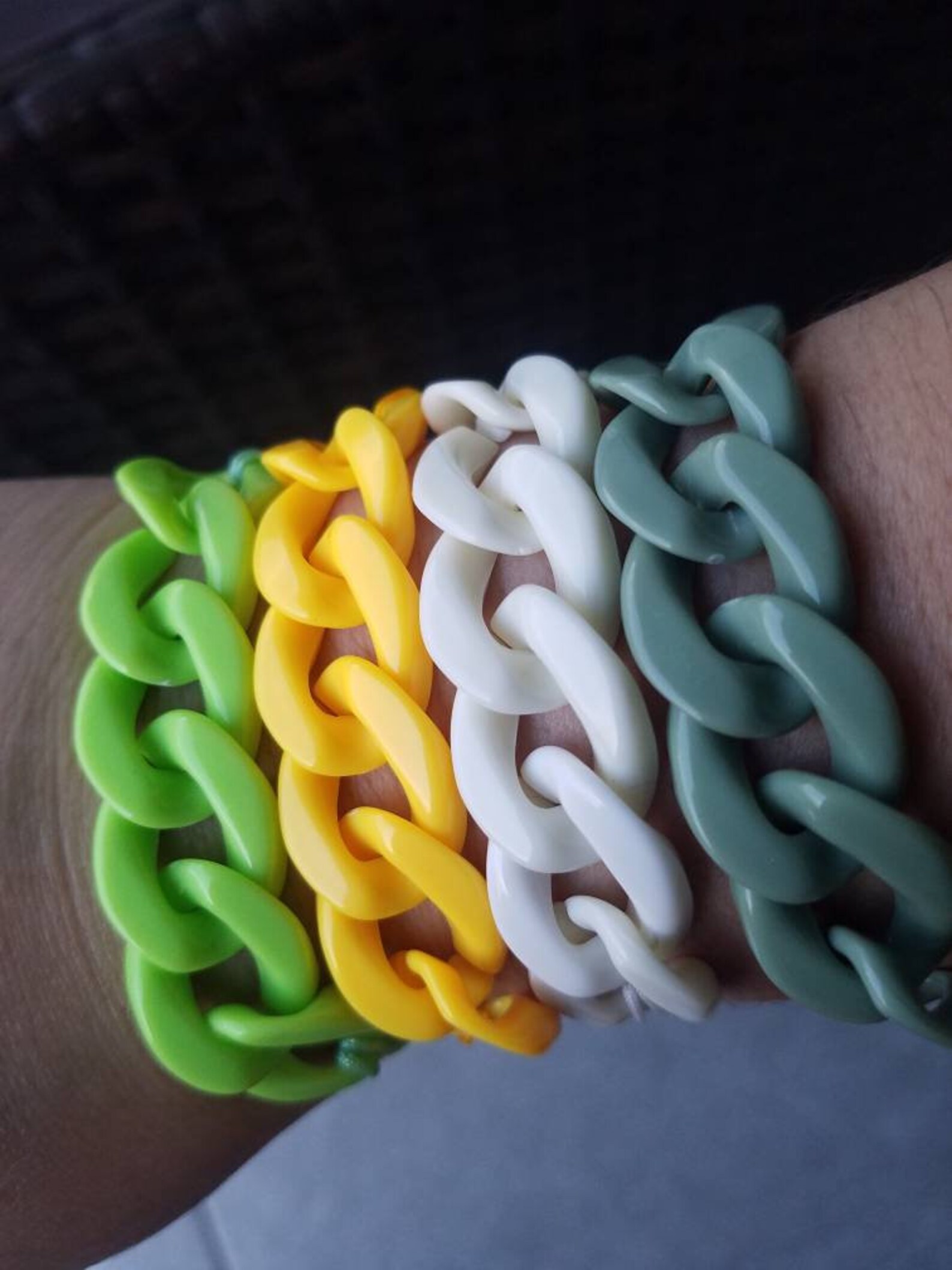 Acrylic Bracelet, Chain Bracelet, Link Bracelet, Spring Bracelet ...