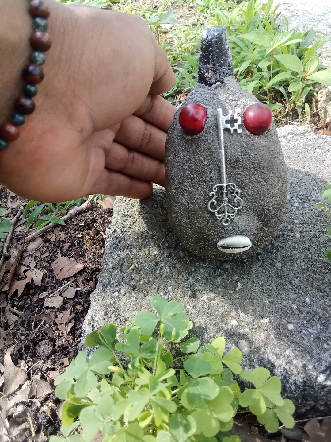 Esu Elegbara Handmade With Shugnite and Red Beads by Baba - Etsy