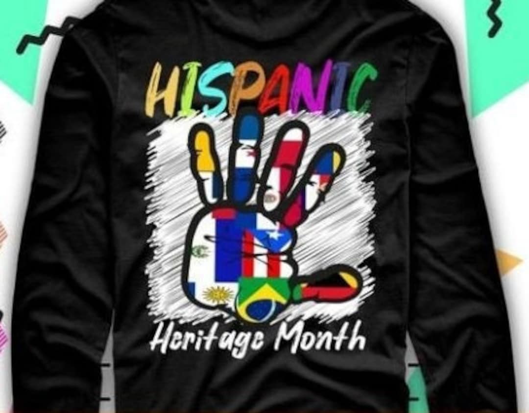 Hispanic Heritage Flags Png Sublimation Design, Hispanic Heritage Month ...