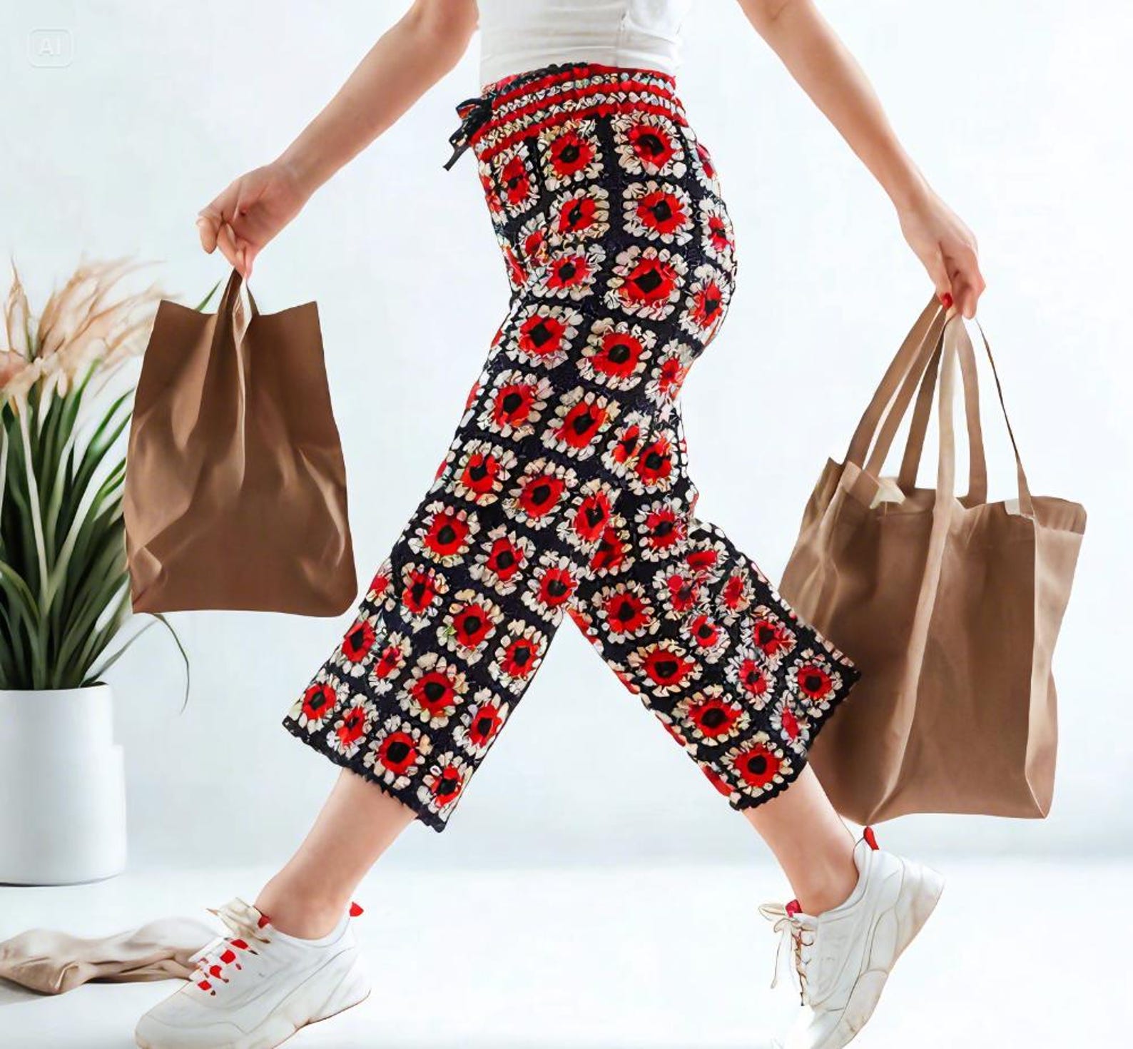 PDF Crochet Pattern for Granny Square Trousers, Crochet Pants, Colorful ...