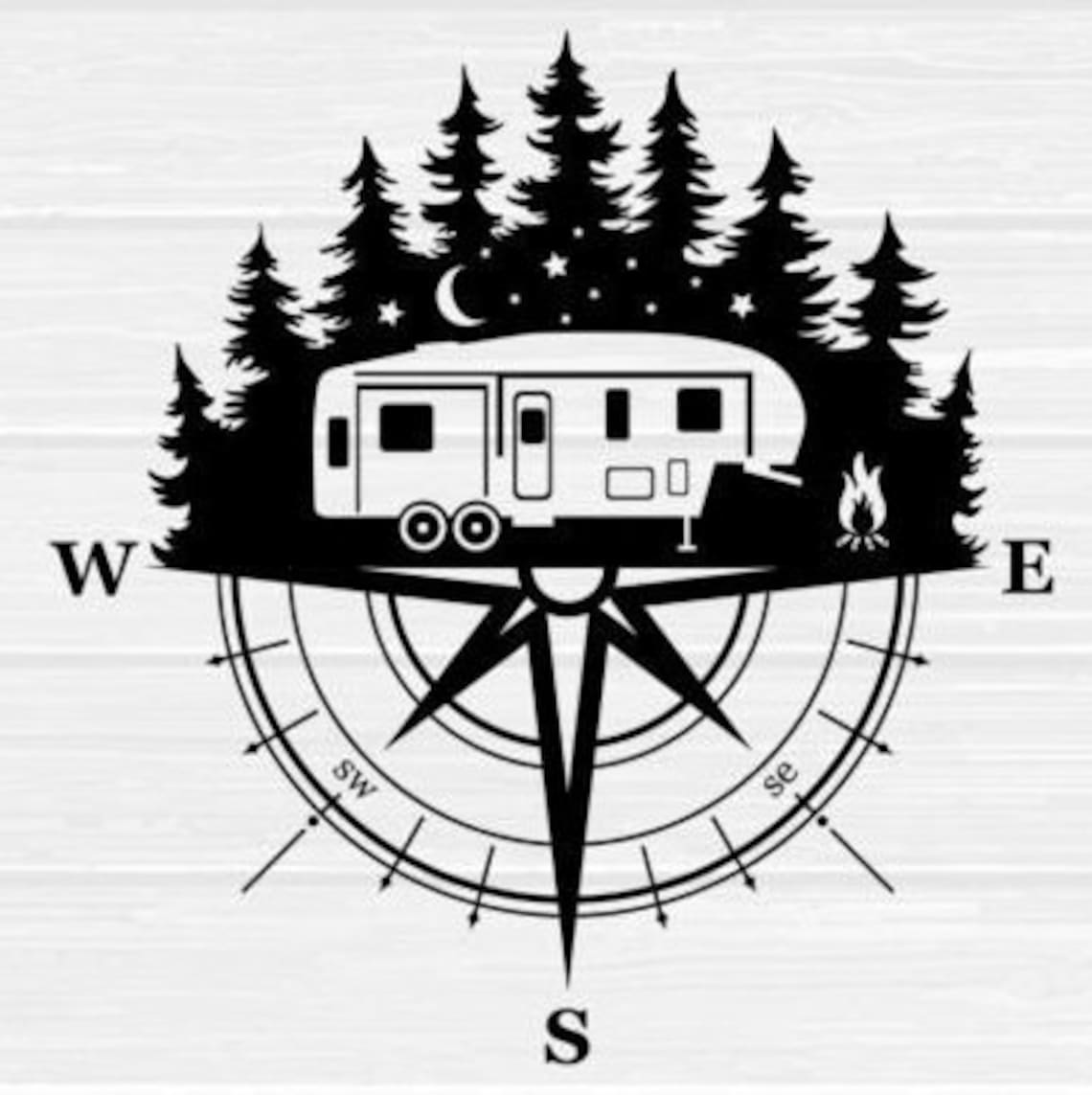 Camping Compass Svg, Outdoor Scene Camping Svg, Outdoor Svg, Camping ...