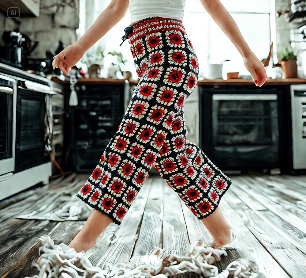 PDF Crochet Pattern for Granny Square Trousers, Crochet Pants, Colorful ...