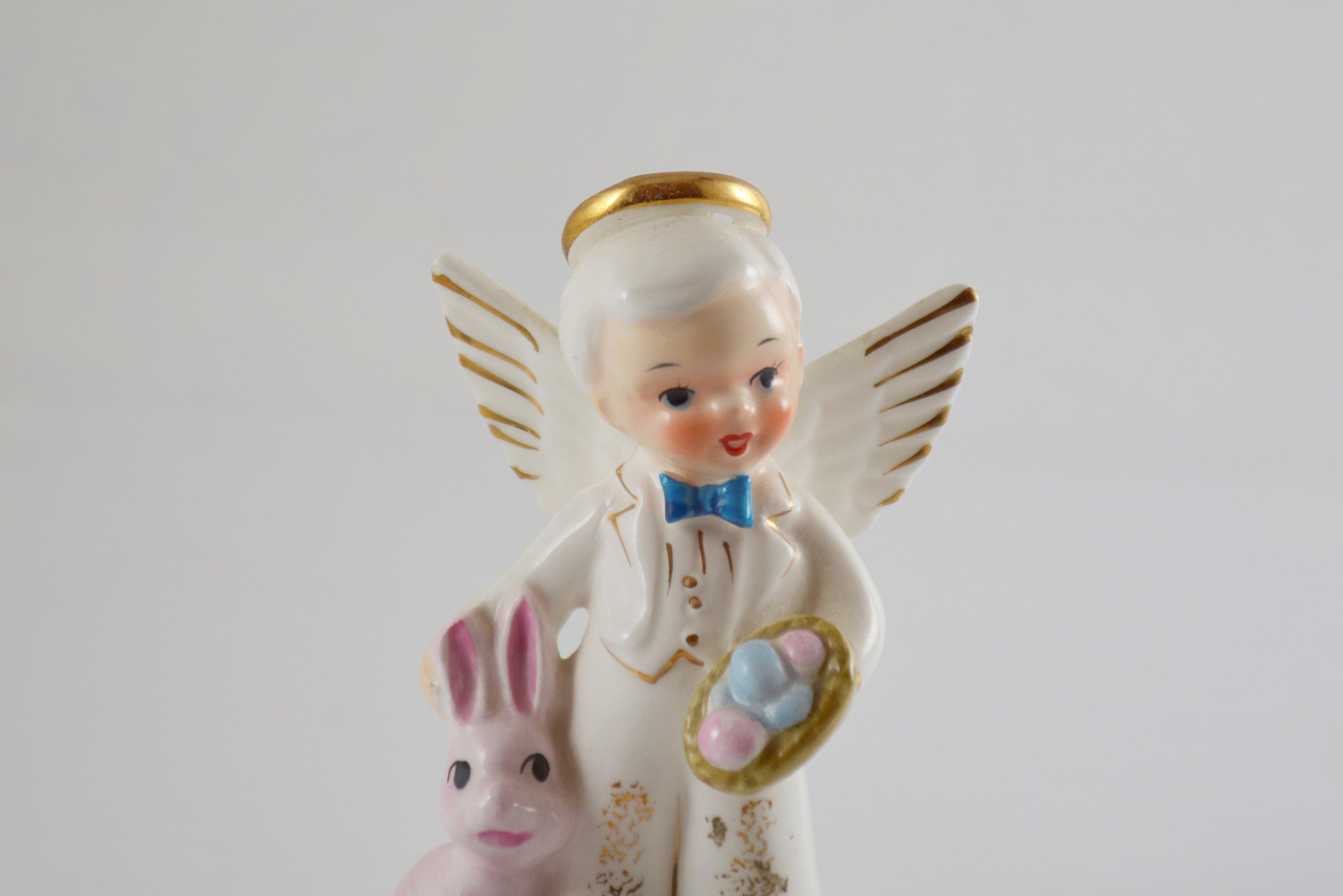 Vintage A1920 Napco April Angel Boy With Bunny and Easter - Etsy