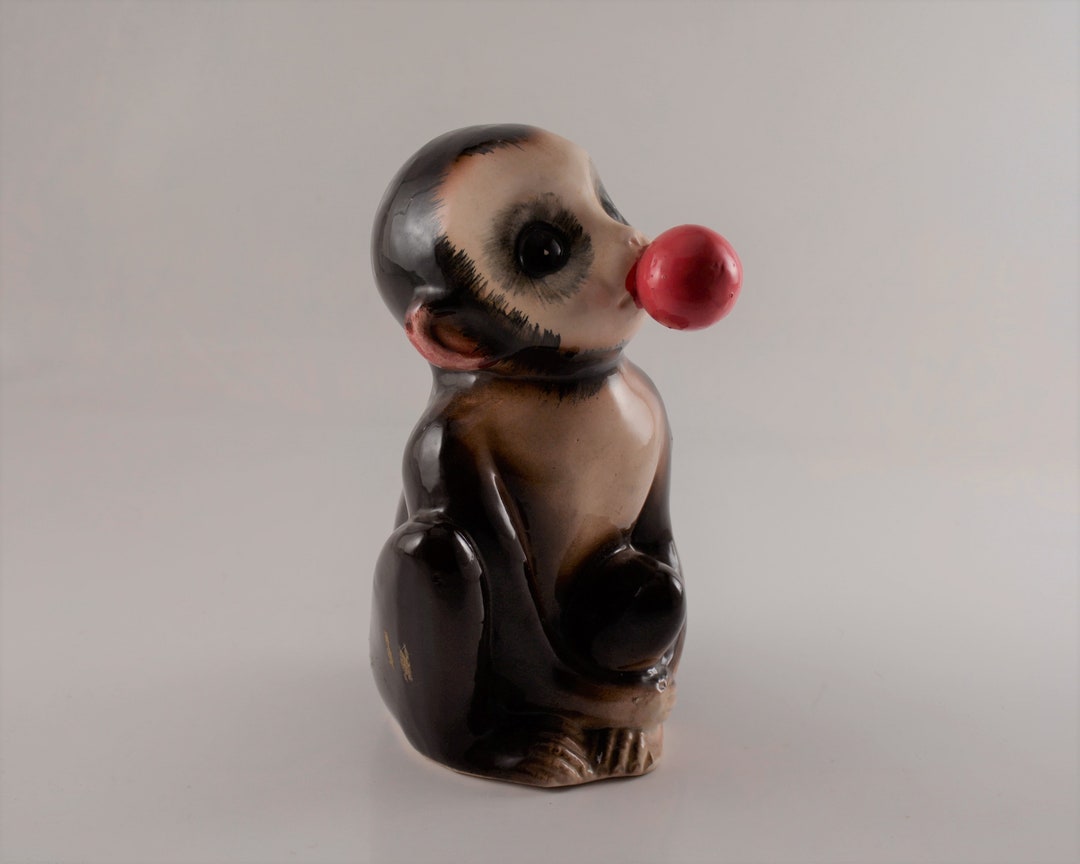 RARE Monkey Blowing Bubble Gum Figurine - Etsy