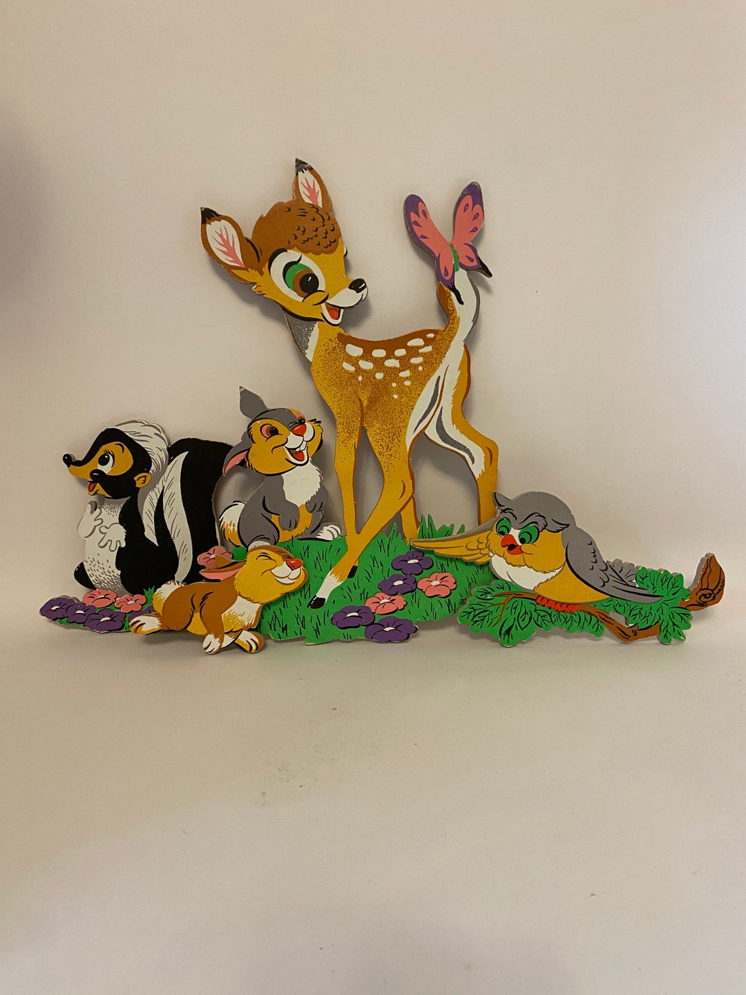 Vintage Walt Disney Bambi Cardboard Cut Out Wall Hangings - Set of 4 - Etsy
