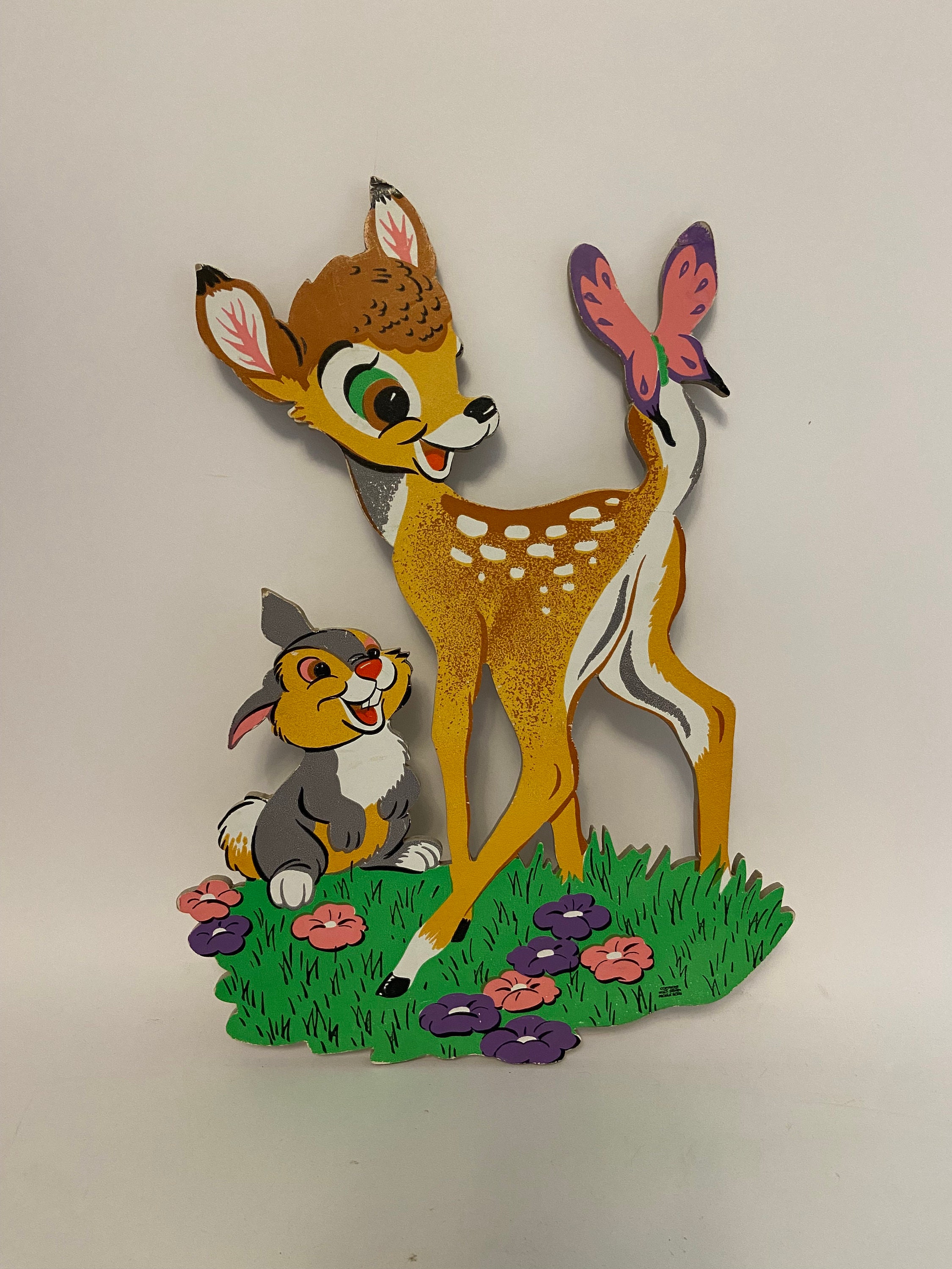 Vintage Walt Disney Bambi Cardboard Cut Out Wall Hangings Set of 4 - Etsy