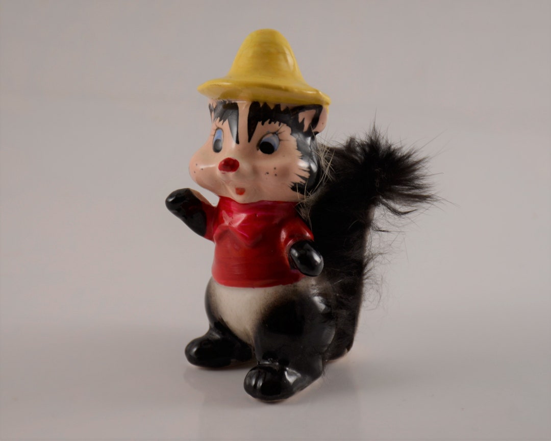 Anthropomorphic Skunk With Red Top and Yellow Hat Fur on Tail - Etsy