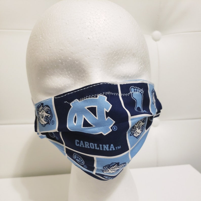 University of North Carolina Tarheels Cotton Face Mask UNC | Etsy