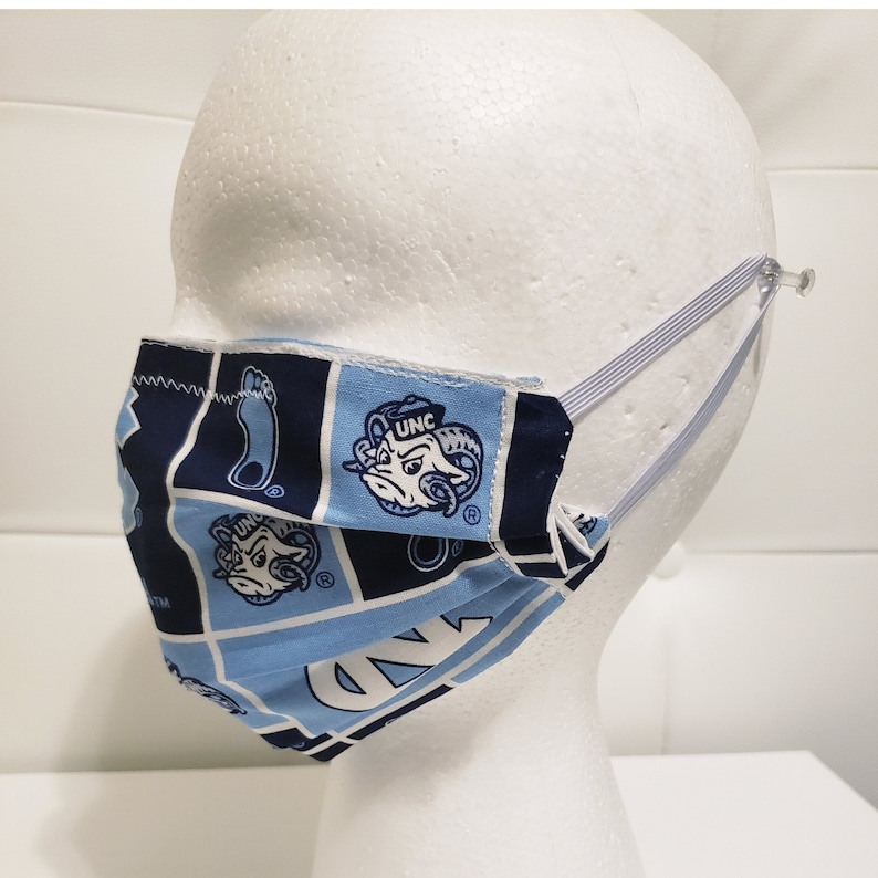 University of North Carolina Tarheels Cotton Face Mask UNC | Etsy