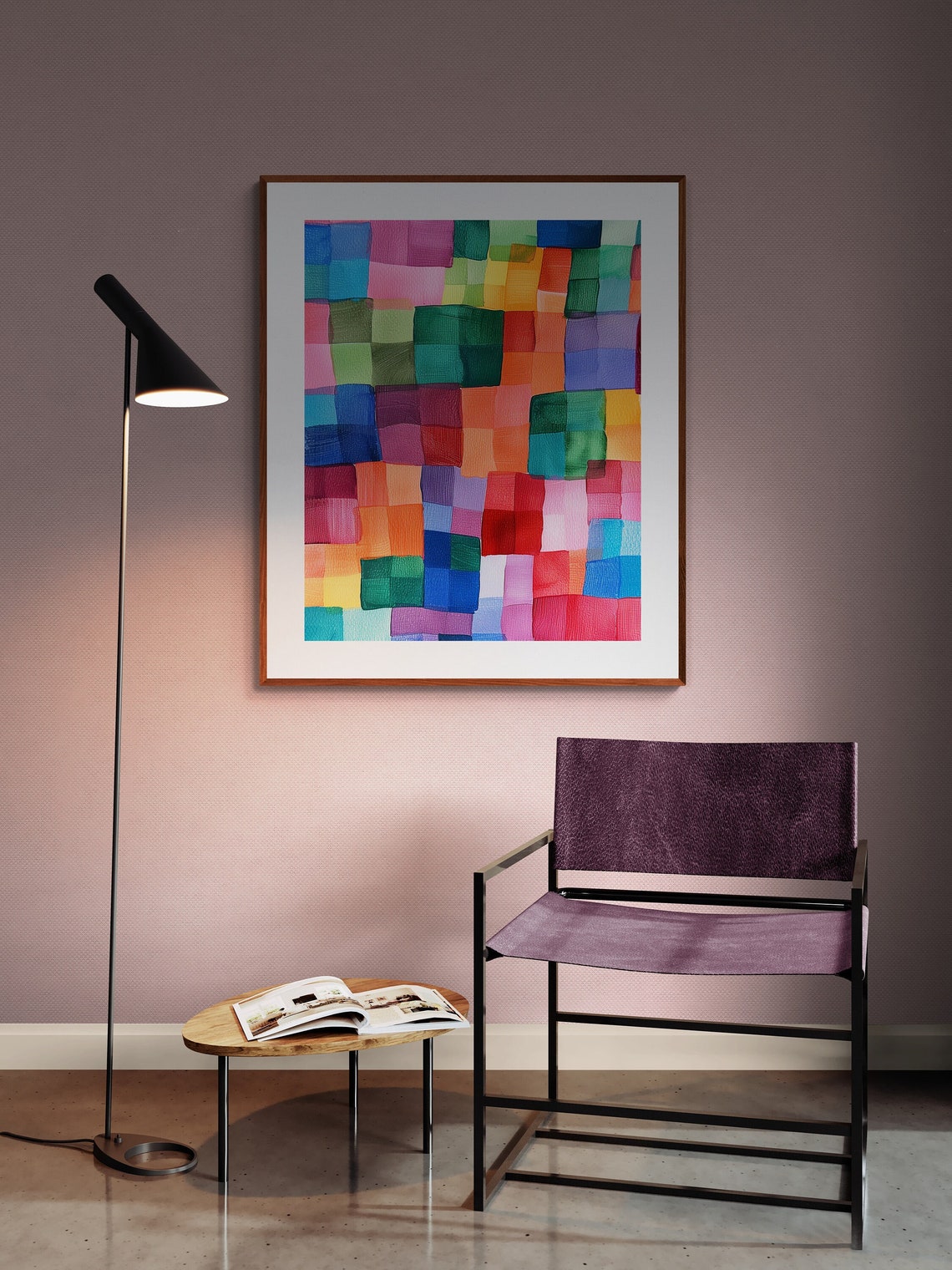 Multicolor Contemporary Wall Art, Abstract Colorful Digital Painting ...