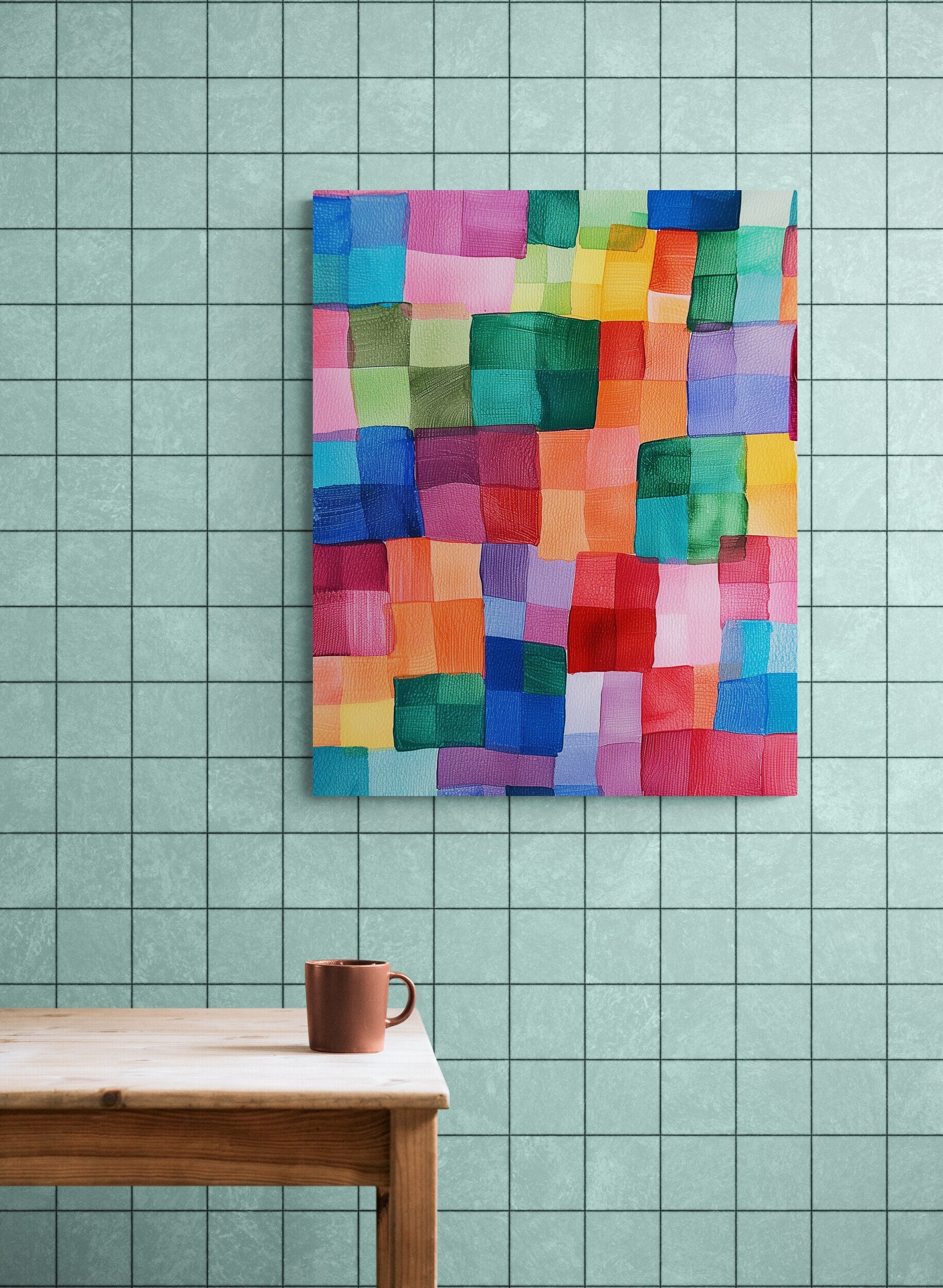 Multicolor Contemporary Wall Art, Abstract Colorful Digital Painting ...