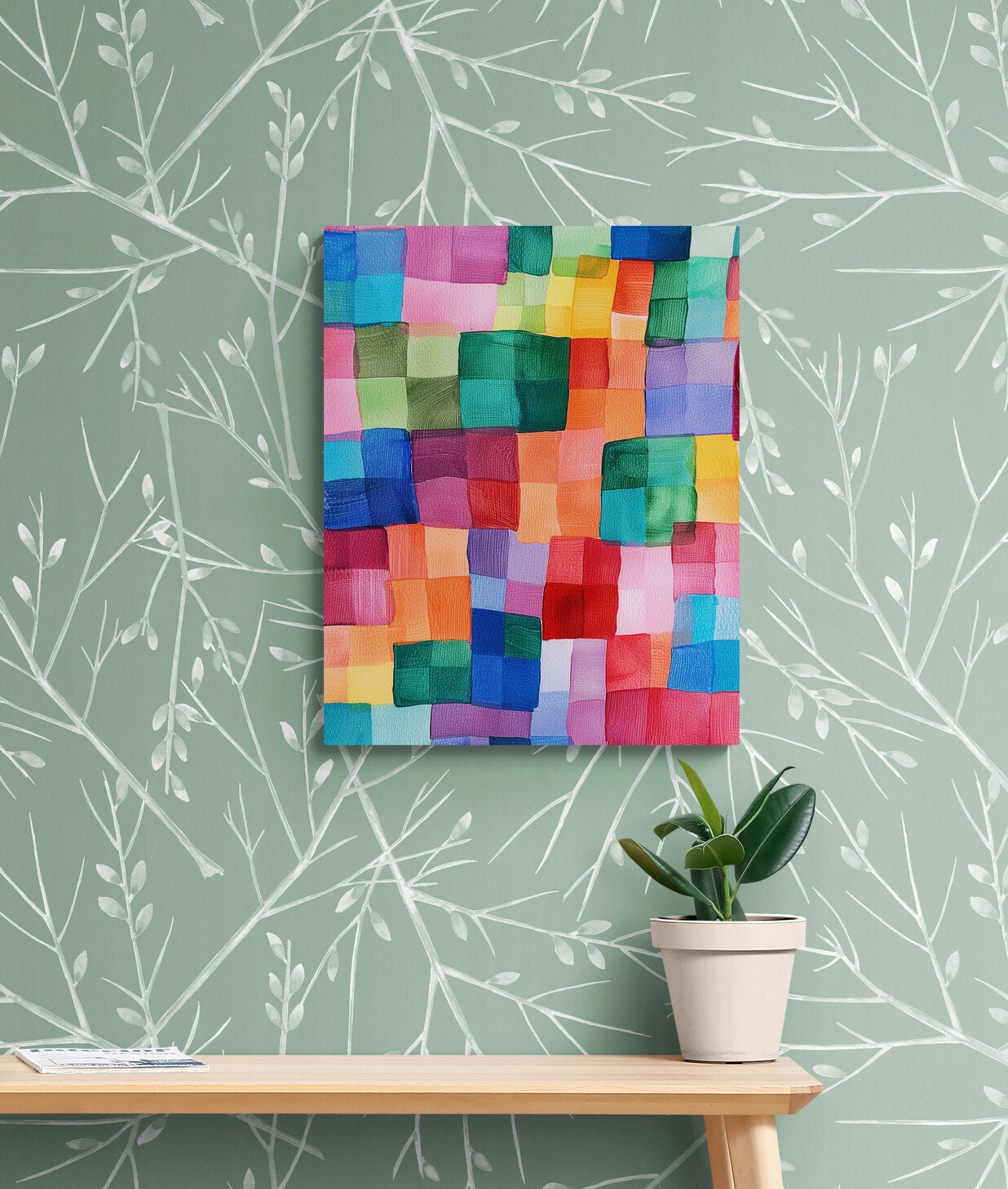 Multicolor Contemporary Wall Art, Abstract Colorful Digital Painting ...