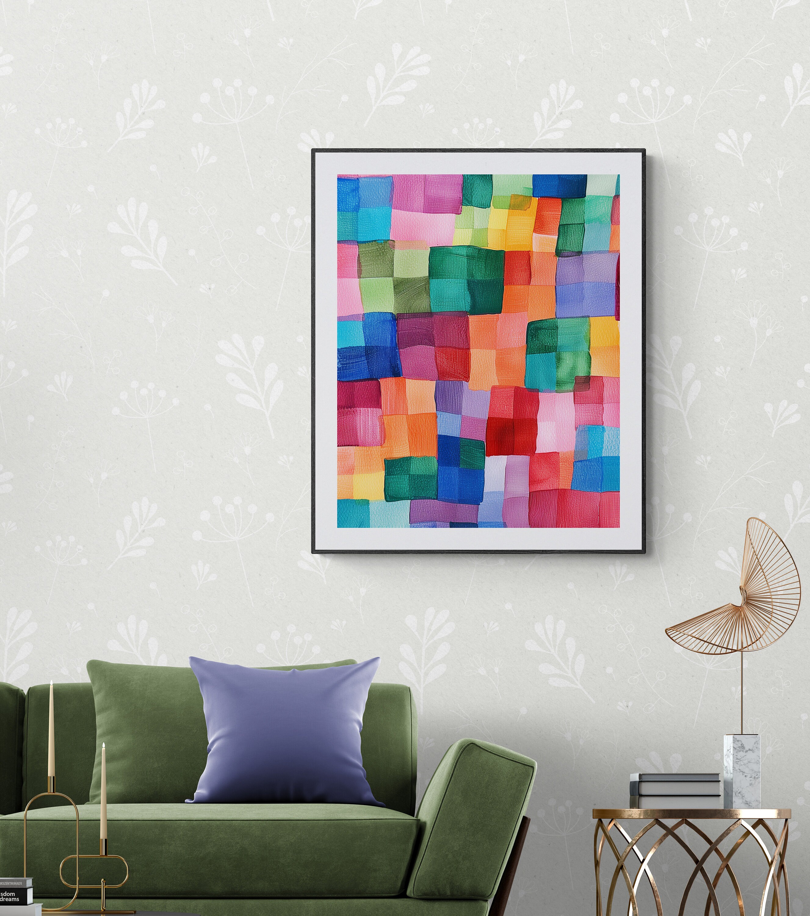 Multicolor Contemporary Wall Art, Abstract Colorful Digital Painting ...