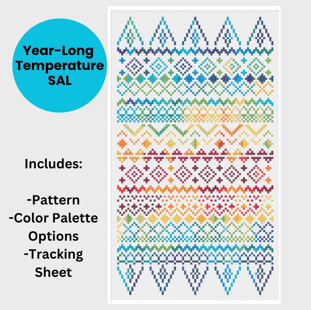 2026 Year-long Temperature Stitch-along - Cross Stitch SAL, PDF Pattern ...