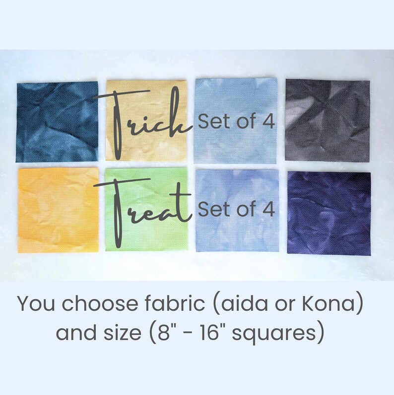 Trick or Treat - Set of 4 Halloween Colors, Hand Dyed Aida or Kona ...
