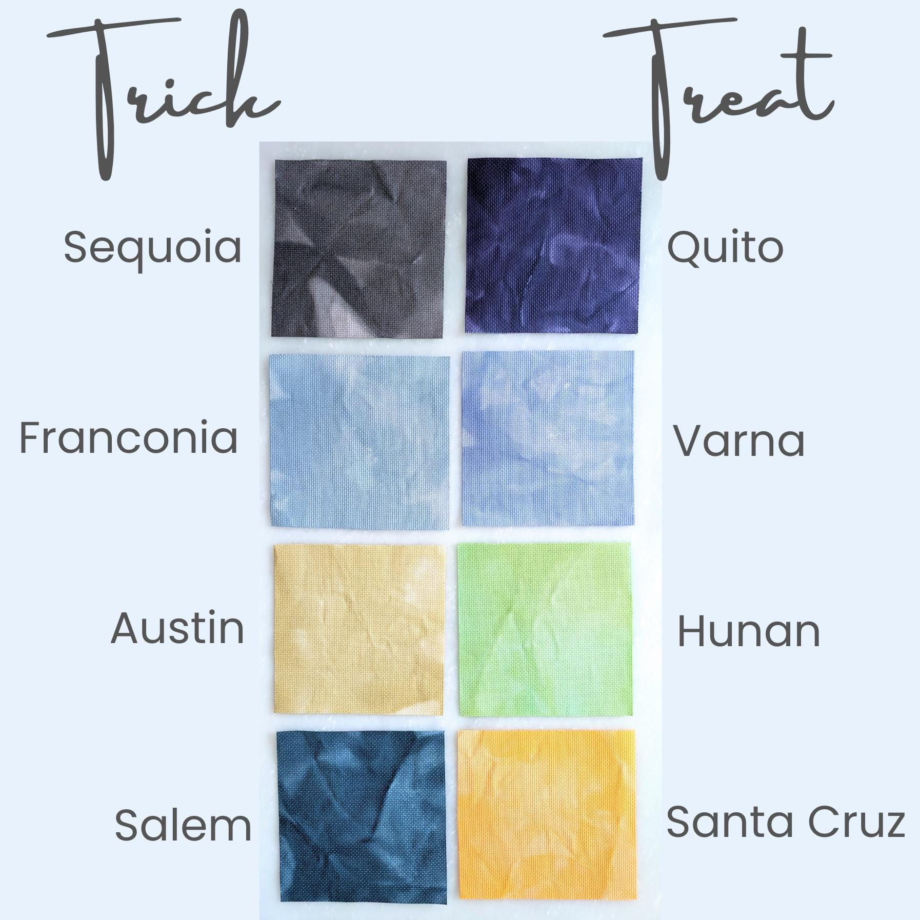 Trick or Treat - Set of 4 Halloween Colors, Hand Dyed Aida or Kona ...