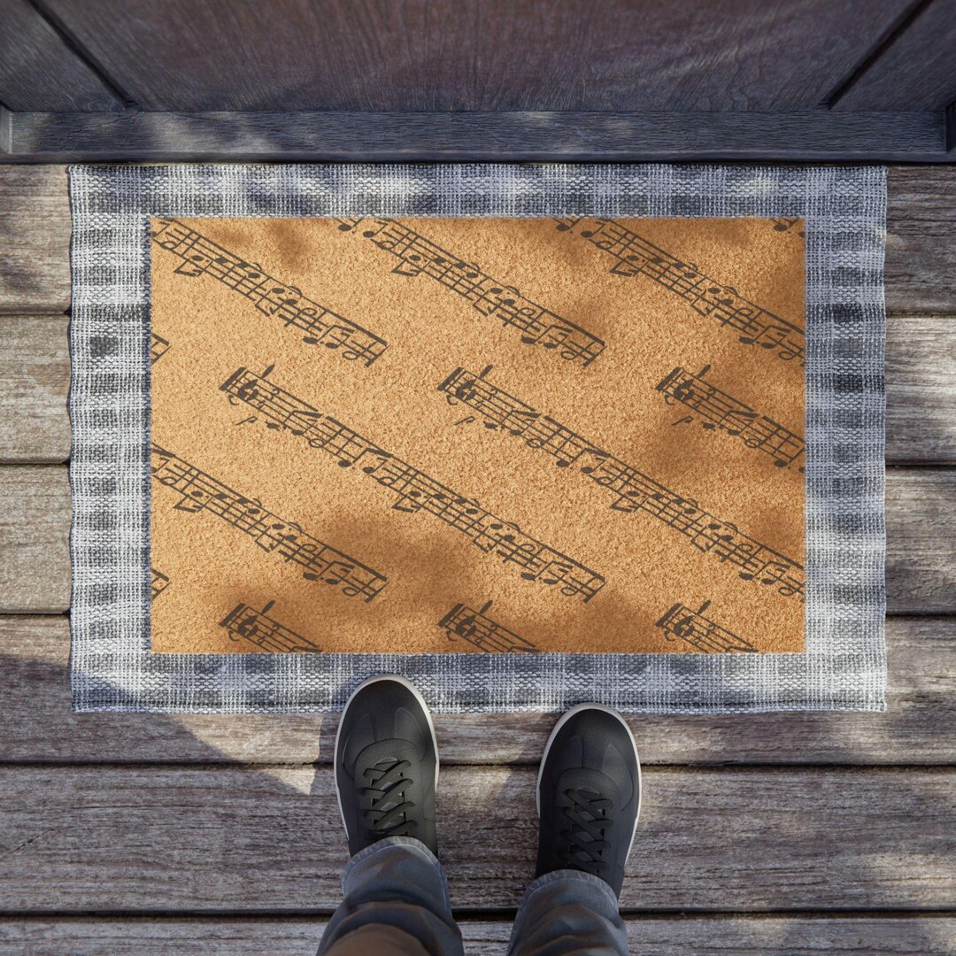 Music Notes Doormat, Musical Welcome Mat, Band Director Gift, Pianist ...
