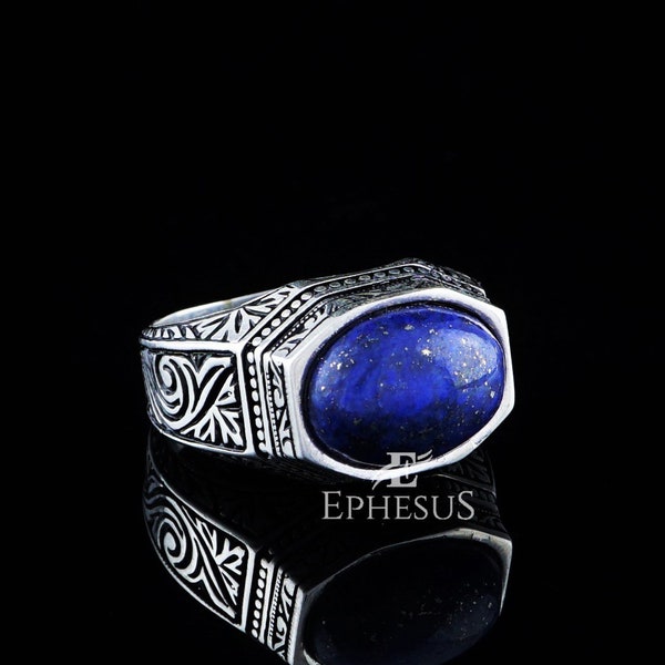 Mens Lapis Ring - Etsy