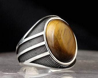 Mens Tiger Eye Ring - Etsy
