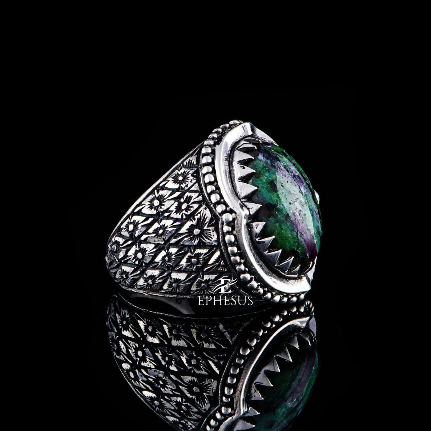 Natural Anyolite Ring Ruby Zoisite Ring Real Zoisite Ring - Etsy UK