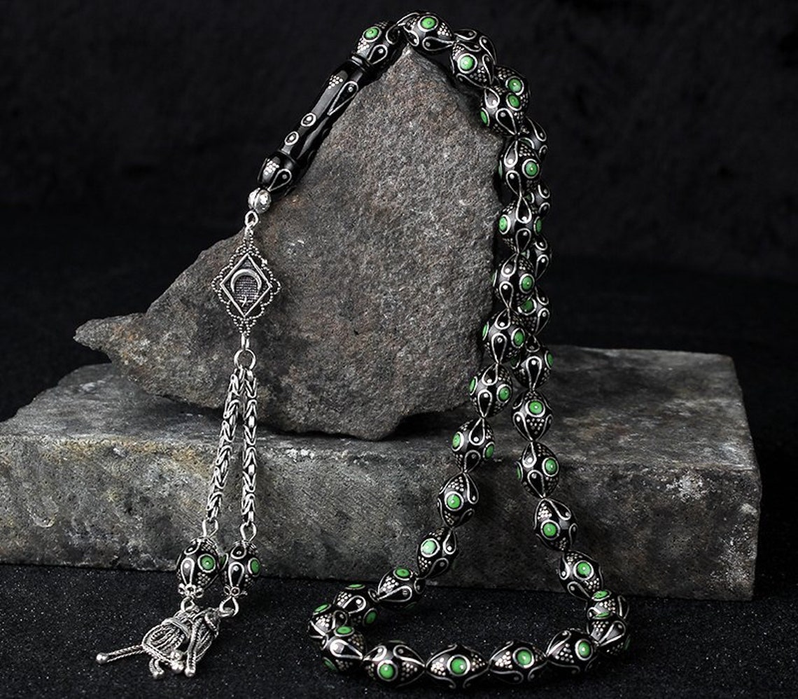 Unique Rosary Oltu Stone Tasbih Black Jet Stone Rosary - Etsy