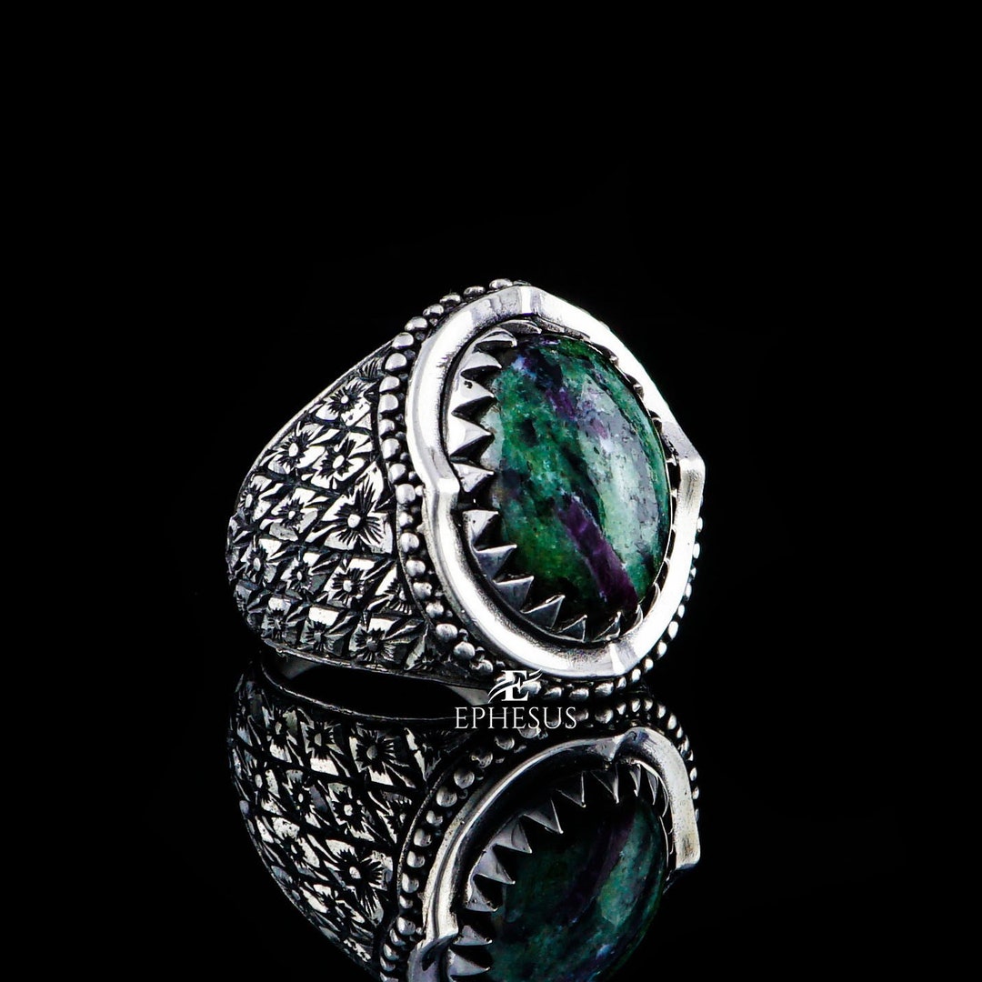 Natural Anyolite Ring Ruby Zoisite Ring Real Zoisite Ring - Etsy UK