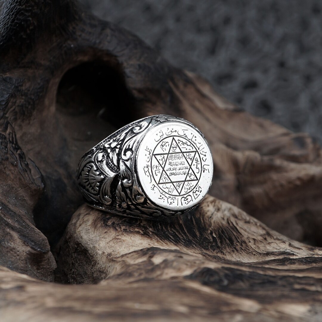 Seal of Solomon Ring, Solomon Seal Protection Ring, Star of David ...