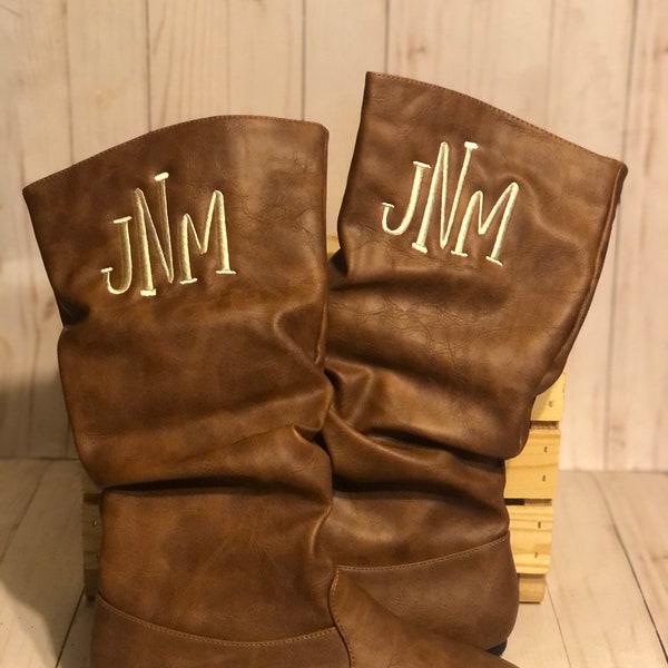 Monogram Boots - Etsy