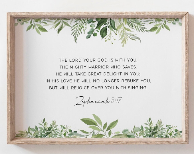 Zephaniah 3:17 God's Love Calms Rolled Poster 5"x7" - 28"x40" Bible ...