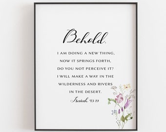 Printable Bible Verse Behold I Am Doing a New Thing - Etsy