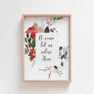 Set of 4 Christian Holiday Decor, Christmas Christian Wall Art Prints ...