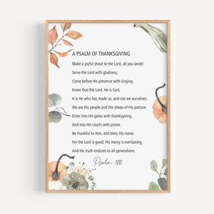 Psalm 100 Scripture Wall Art, Enter His Gates With Thanksgiving Bible ...
