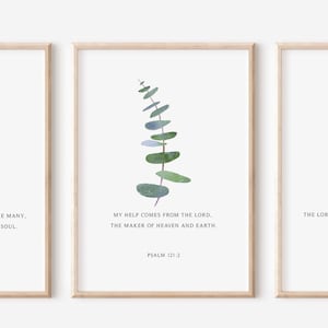 Set of 6 Psalms Bundle Printable, Scripture Wall Art, Christian Wall ...