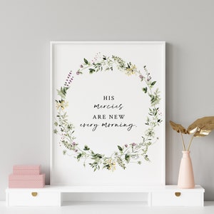 Lamentations 3:22-23 Scripture Poster, His Mercies Are New Every ...