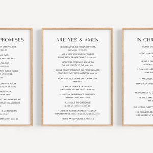 Promises of God Prints, Bible Verse Art Set of 3, Bible Promises Art ...