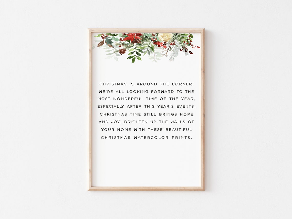 Christmas Wall Art, Christmas Sign Printable, Christmas Prints Set ...