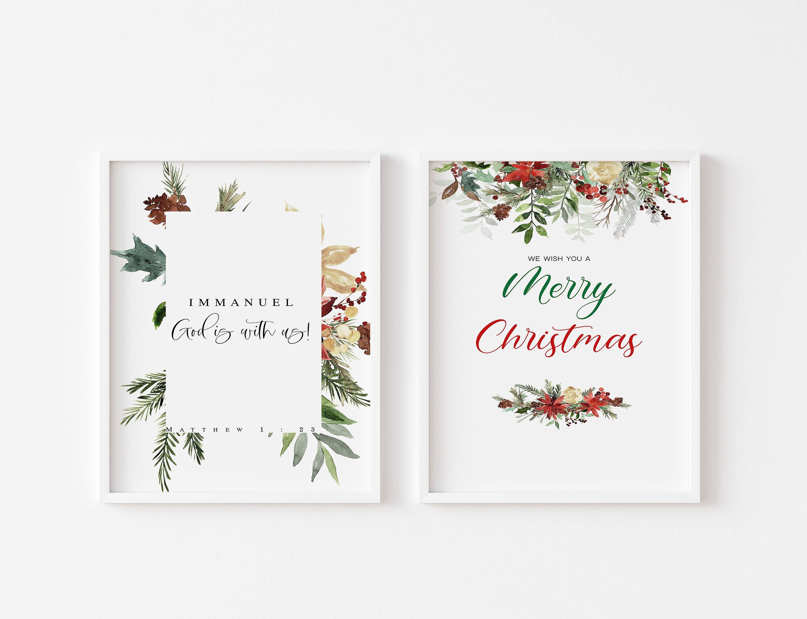 Christian Christmas Wall Art Prints, Bible Verse Christmas Printable ...