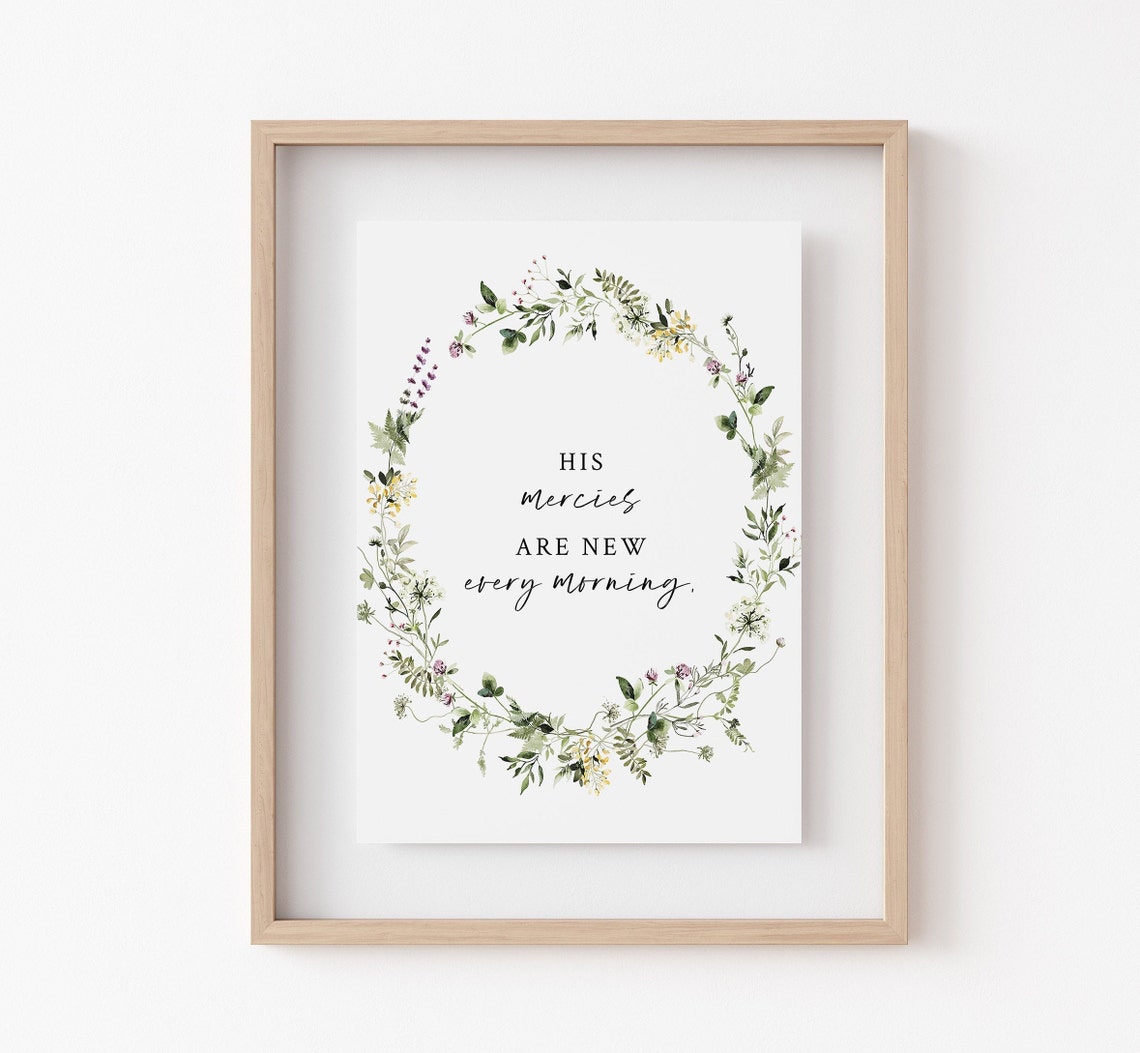 Lamentations 3:22-23 Scripture Poster His Mercies Are New | Etsy