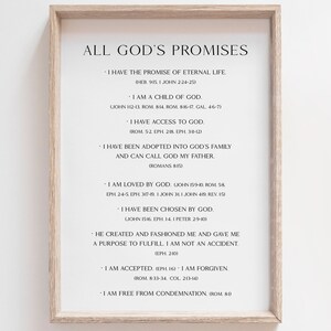 Promises of God Prints, Bible Verse Art Set of 3, Bible Promises Art ...