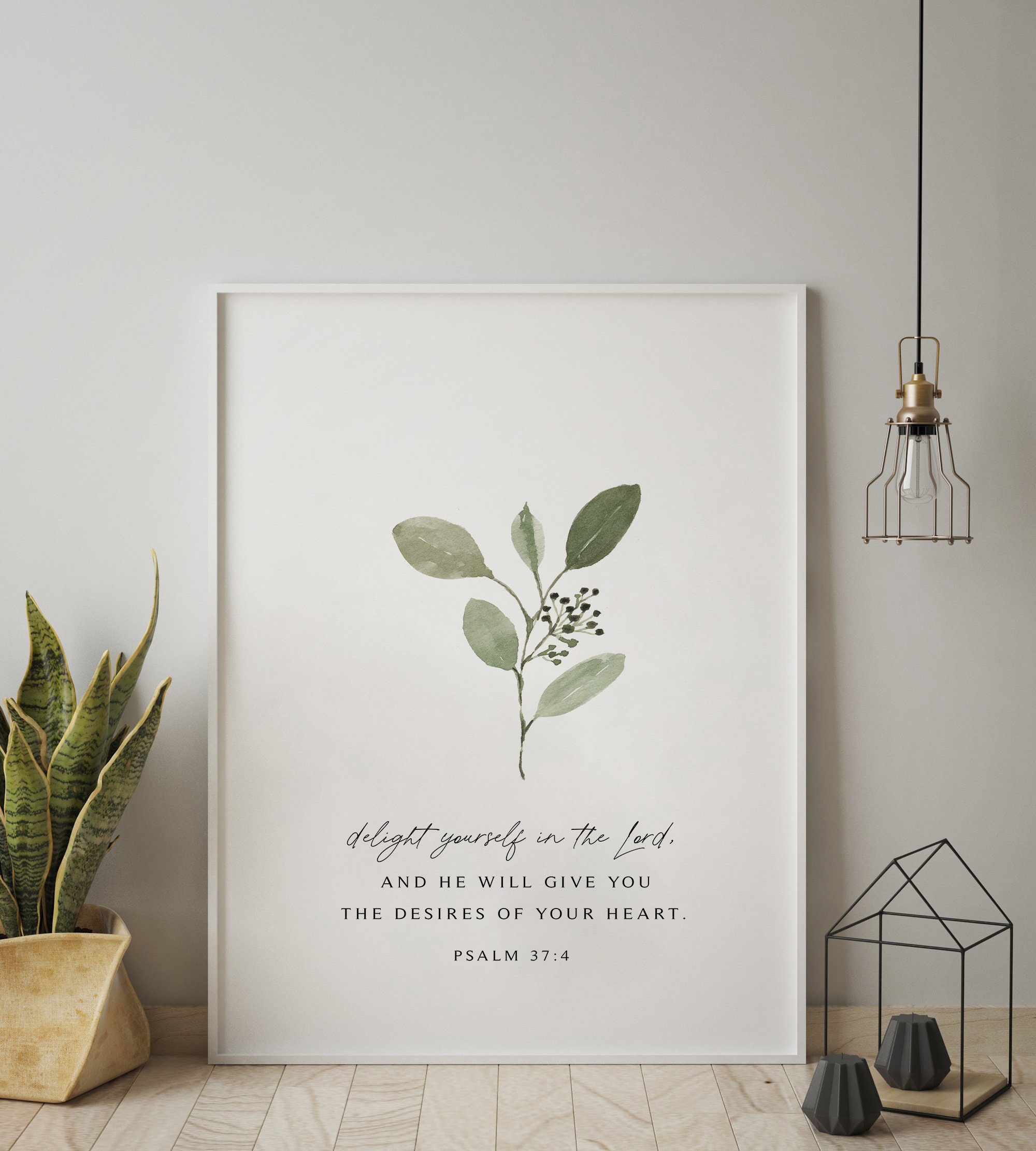 Delight Yourself in the Lord Scripture Print, Psalm 37:4 Bible Verse ...