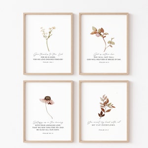 Thanksgiving Decor, Fall Scripture Wall Art, Bundle of 6 Psalms Bible ...