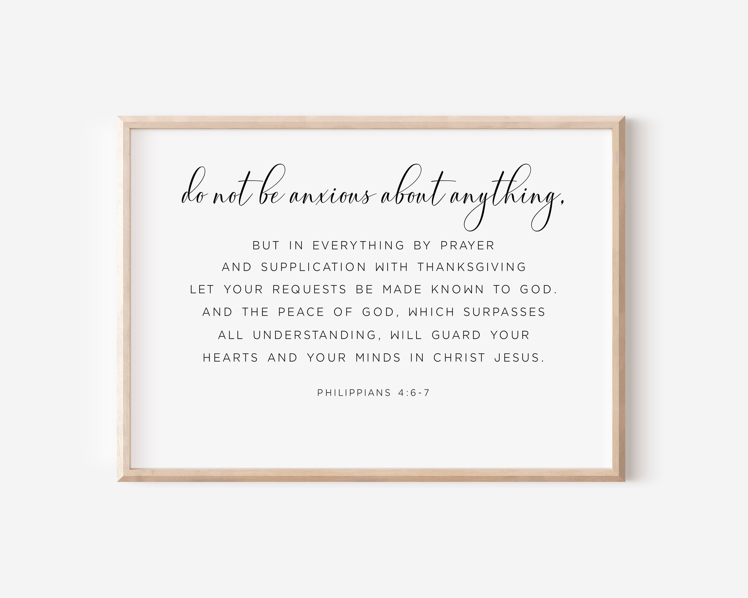 Do Not Be Anxious About Anything Philippians 4:6 Bible Verse | Etsy